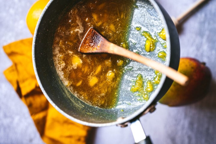 Sparkling Orange Shrub with Mango - MOON and spoon and yum