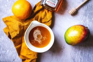 Sparkling Orange Shrub with Mango - MOON and spoon and yum