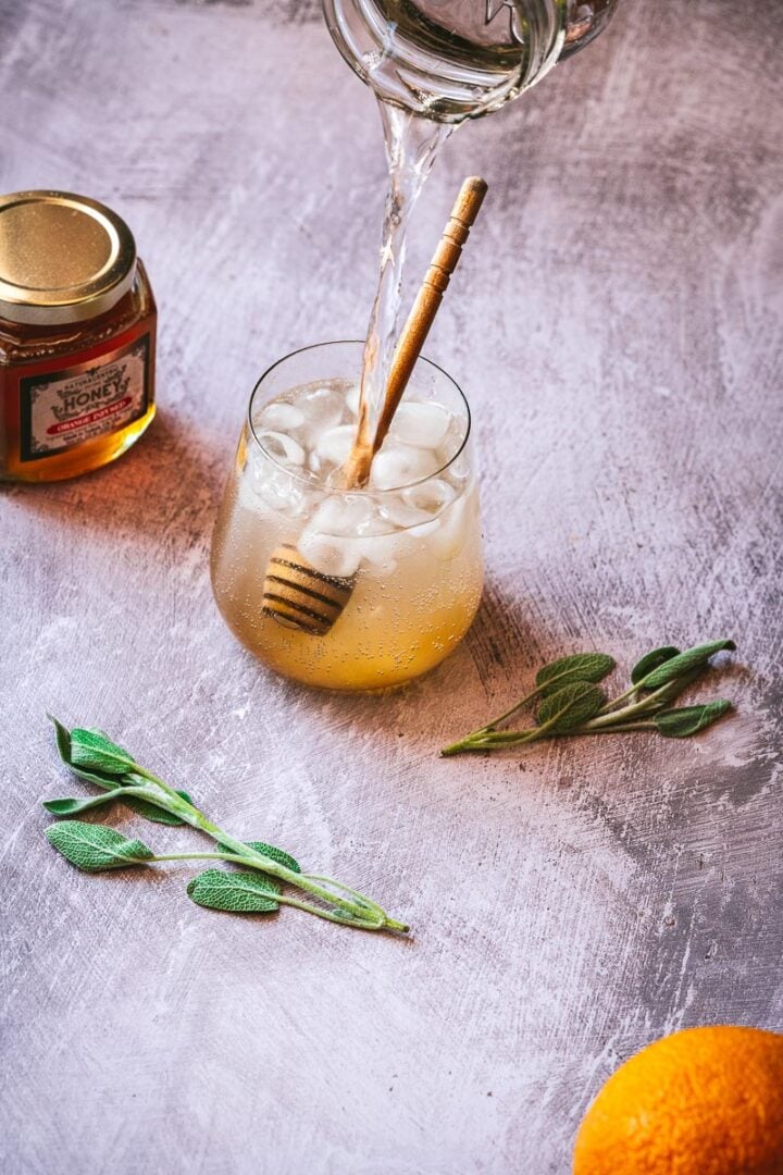 Sparkling Orange Shrub with Mango - MOON and spoon and yum