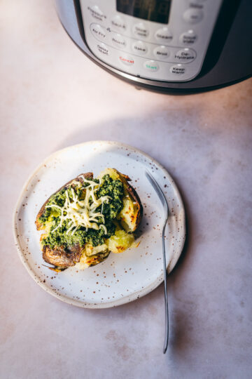 Instant Pot Duo Crisp Pesto Smashed Potatoes