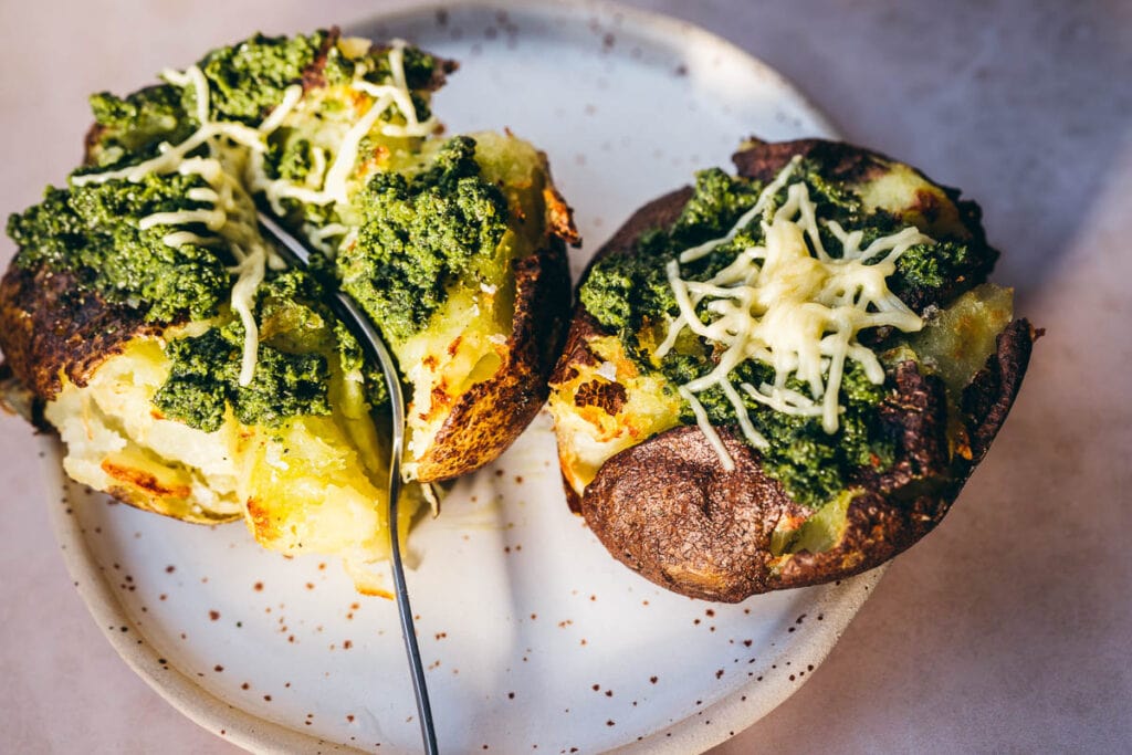Instant Pot Duo Crisp Pesto Smashed Potatoes