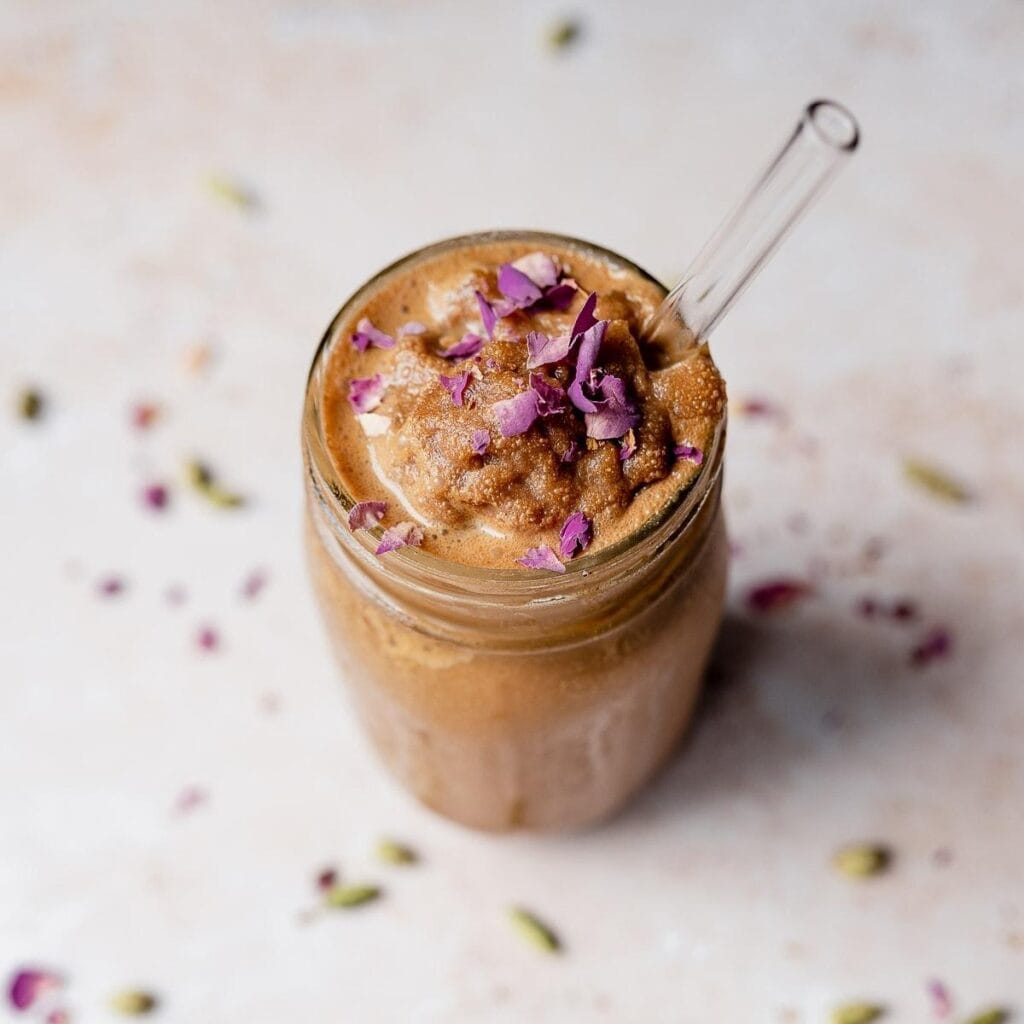 Rose Cardamom Cacao Frappuccino - MOON and spoon and yum
