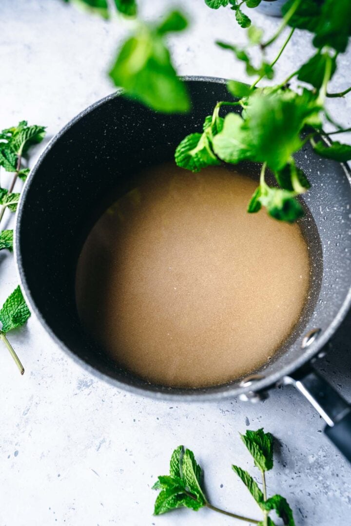 Mint Simple Syrup Recipe with Fresh Mint