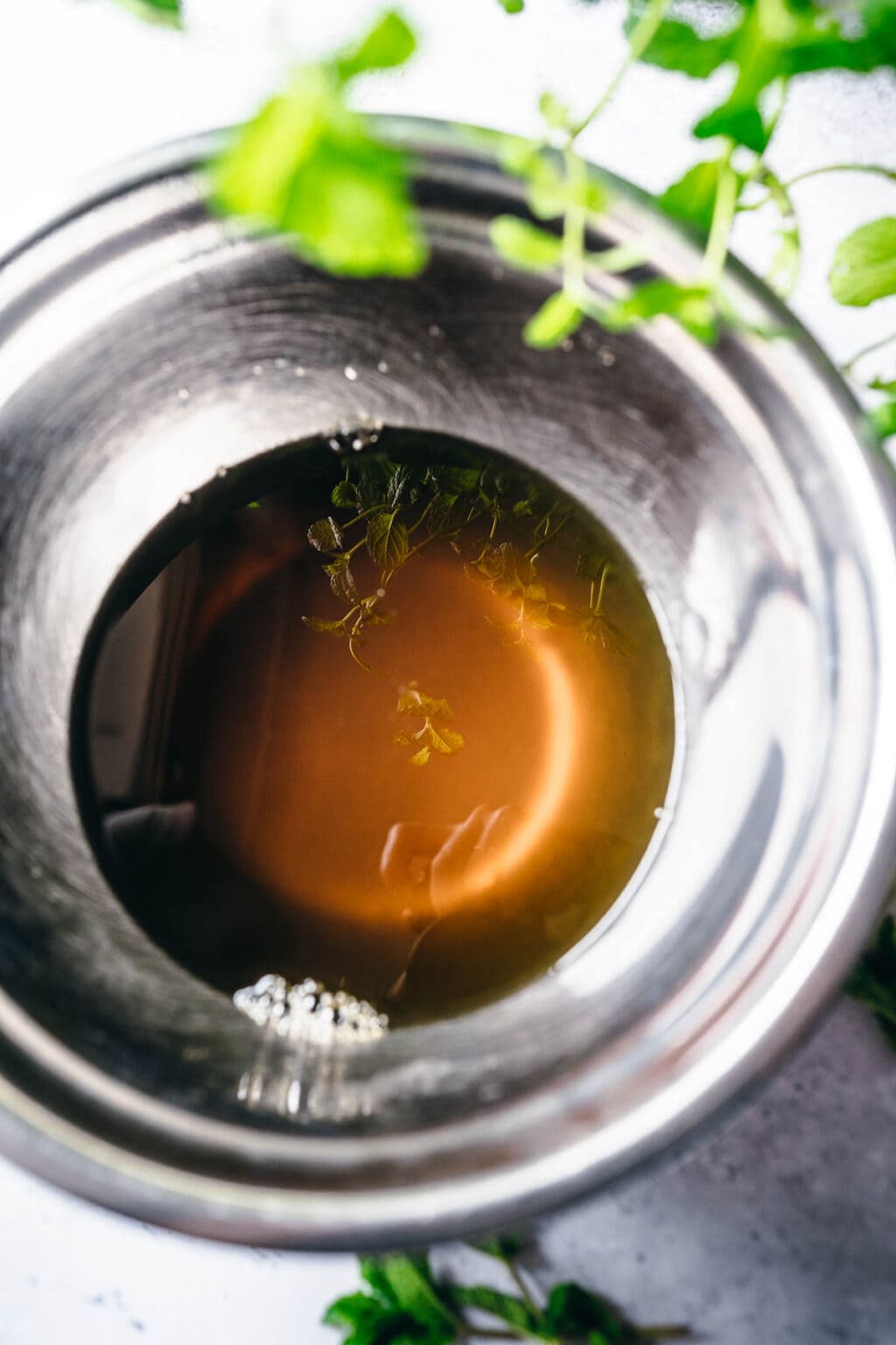 Mint Simple Syrup Recipe with Fresh Mint