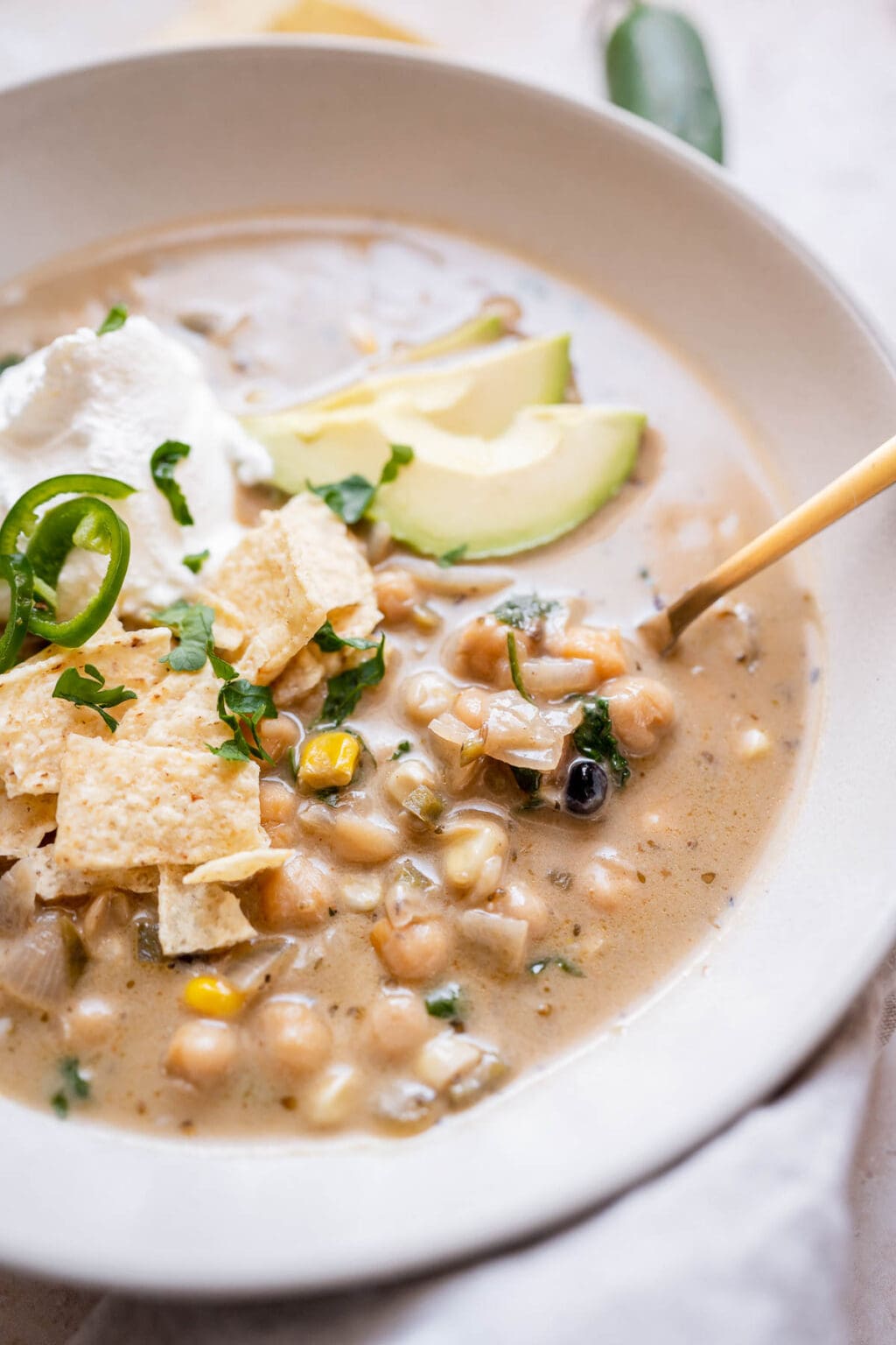 Vegan White Chickpea Chili - MOON and spoon and yum