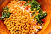 Chickpea Kale Salad with Creamy Tahini Dressing