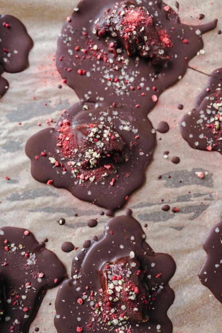 Strawberry Almond Butter Chocolate Puddles
