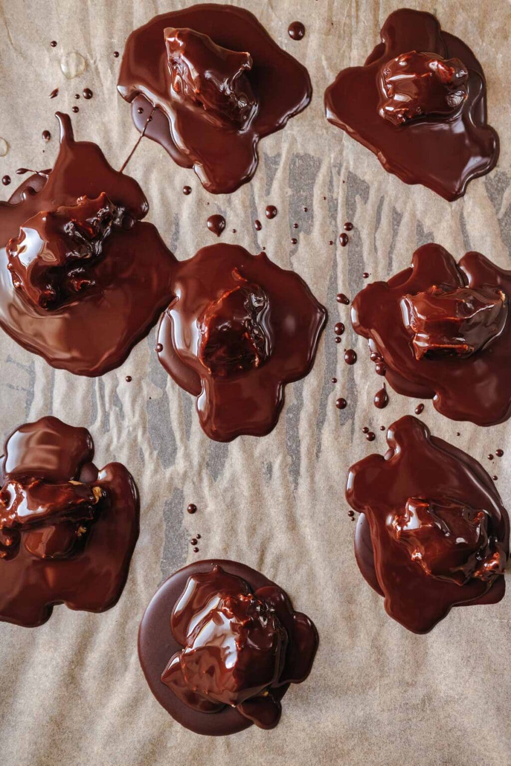 Strawberry Almond Butter Chocolate Puddles