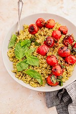 Easy and Delicious Pesto Rice - MOON and spoon and yum