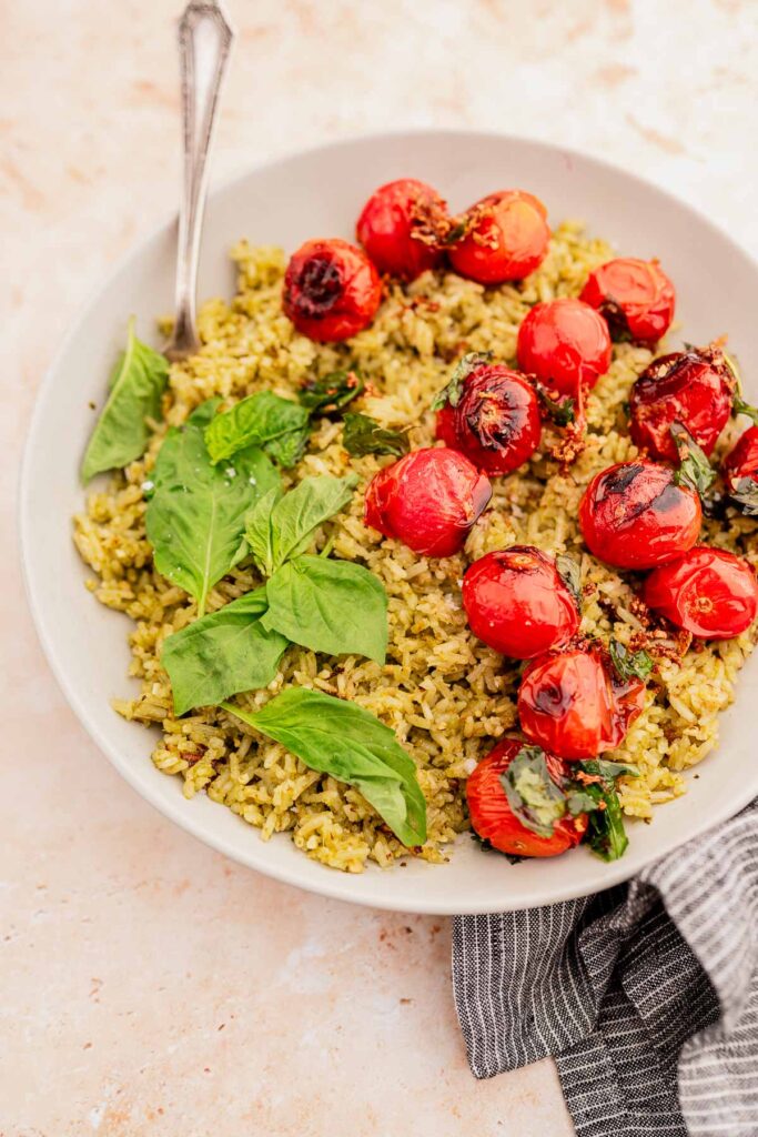 Easy and Delicious Pesto Rice - MOON and spoon and yum