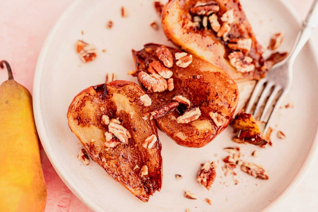 Chocolate Balsamic Glazed Pears with Toasted Pecans - MOON and spoon ...