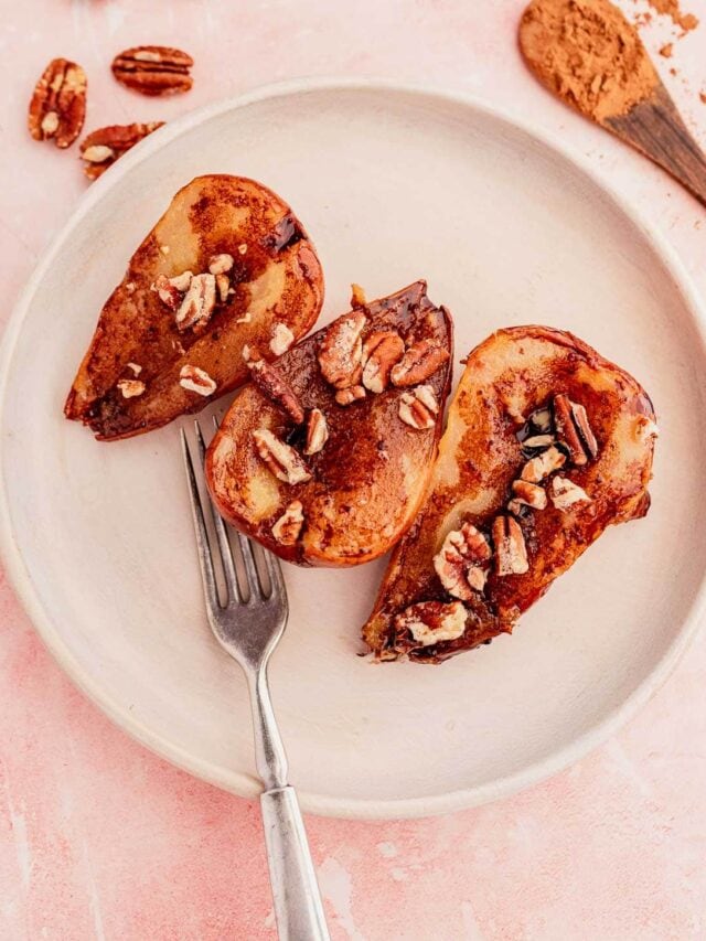 Chocolate Balsamic Glazed Pears with Toasted Pecans - MOON and spoon ...