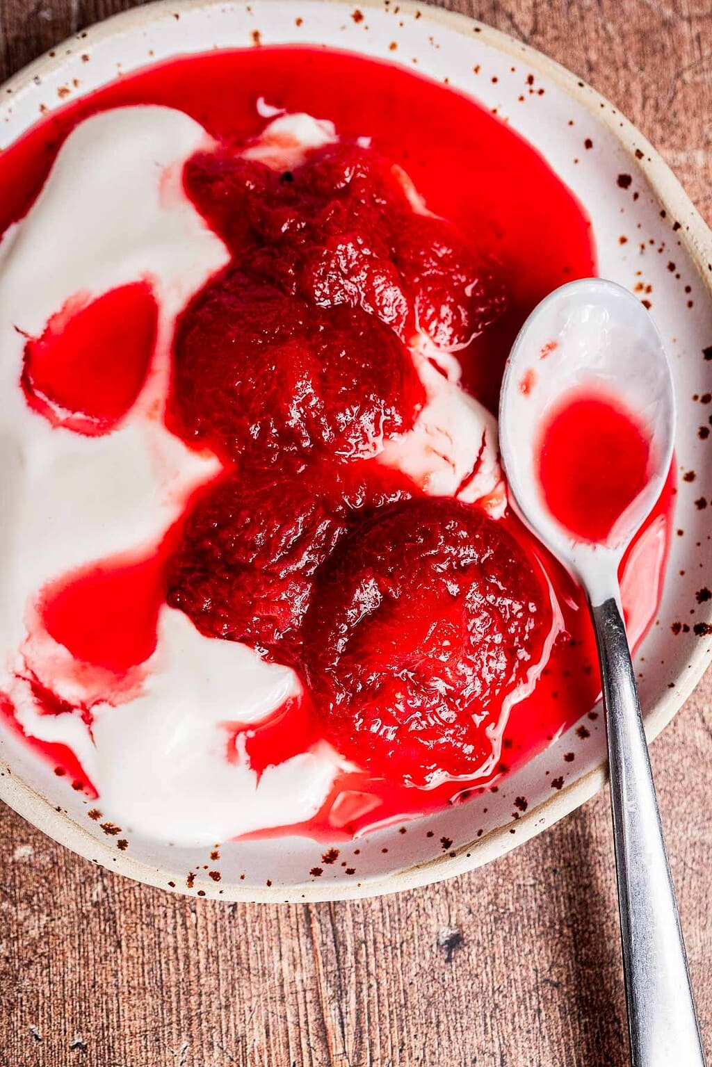 Easy Stewed Plums with Black Tea and Cardamom