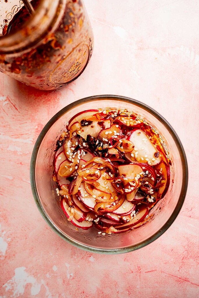 Spicy Chili Oil Radish Onion Toss - The Good Men Project