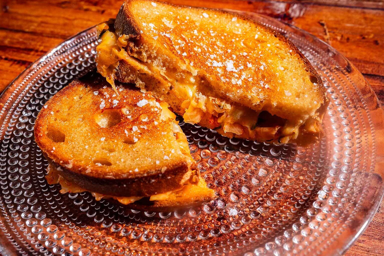Kimchi Grilled Cheese with Salted Honey Butter